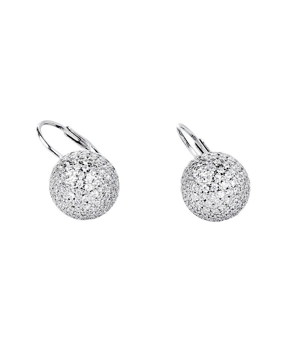 Sparkling Pave Hoop Earrings | Rajasi Silver