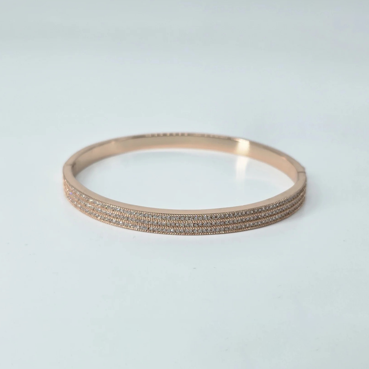 Triple-Layer Diamond-Cut Bangle | 925 Sterling Silver | by Rajasi silv